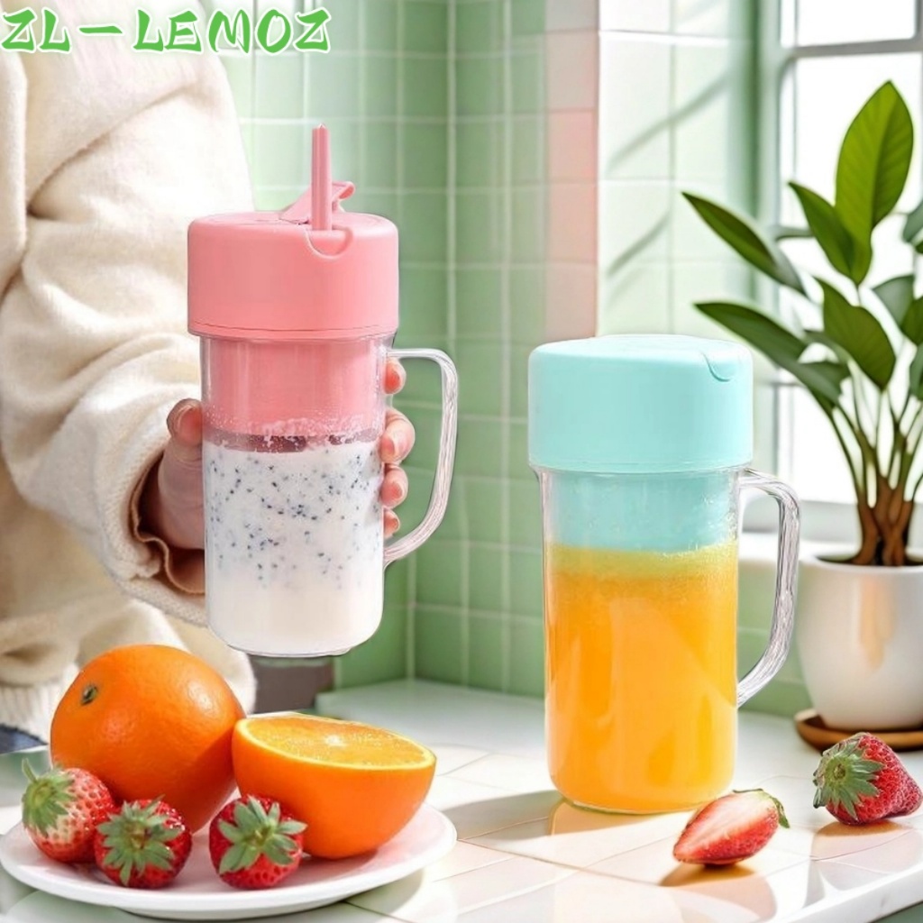 Copo Caneca Liquidificador Mini Juicer 420ml com 6 laminas com tampa e canudo Recarregavel ...