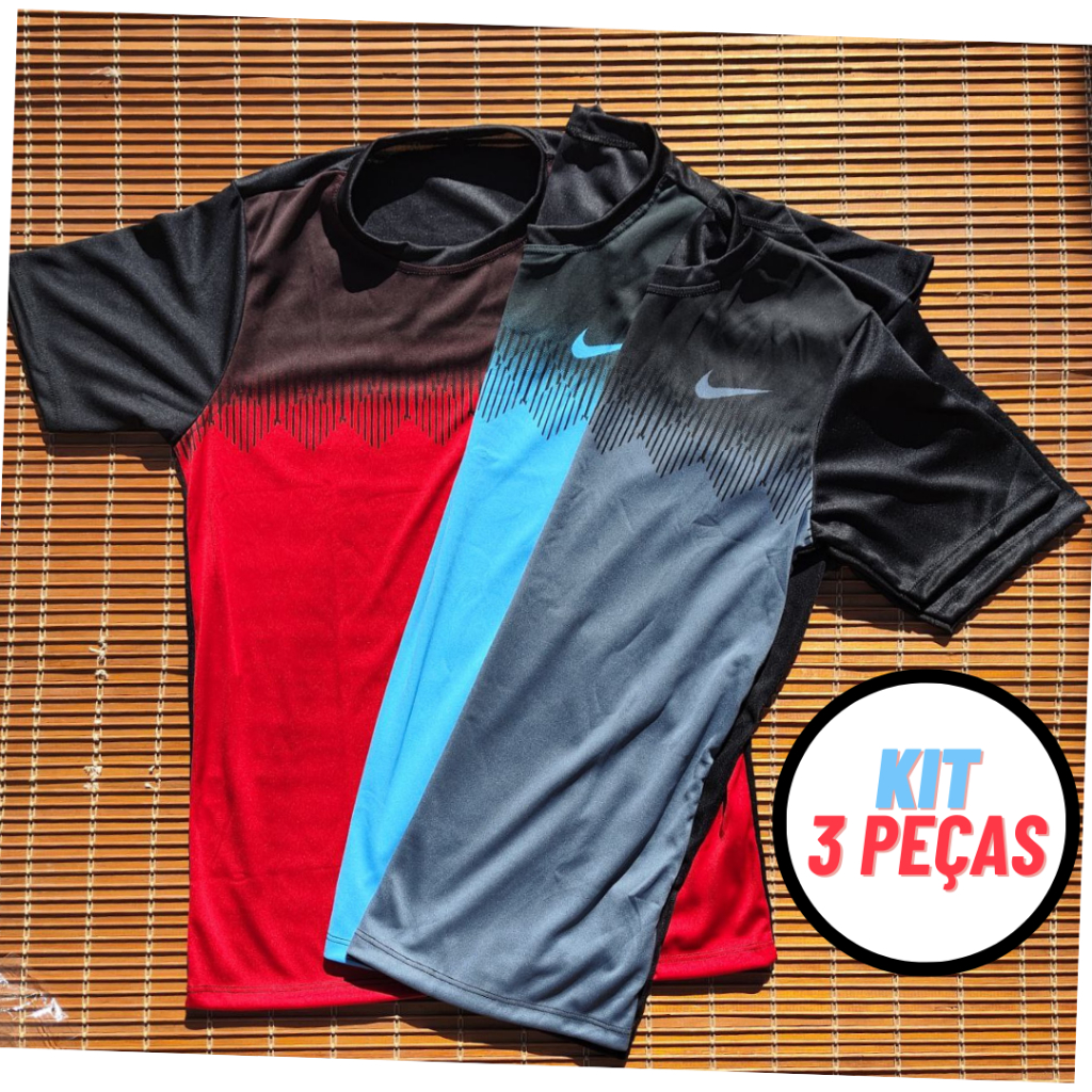 Kit 3 Camisetas Masculinas Esportivas Camisa | Shopee Brasil
