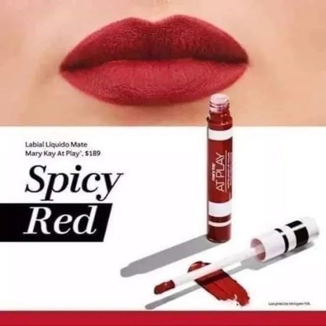 Batom Líquido Matte Spicy Red (Vermelho) AT Play Mary Kay | Shopee Brasil