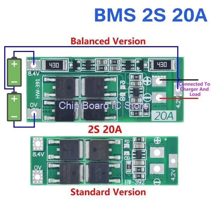 BMS 2S 7.4v para baterias de lítio com balanceamento | Shopee Brasil