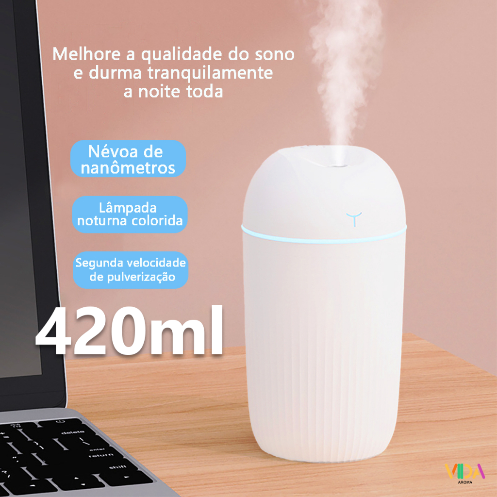 Mini Umidificador De Ar Portátil Difusor De Aromas E Aromatizador Led Usb Purificador De Ar ...