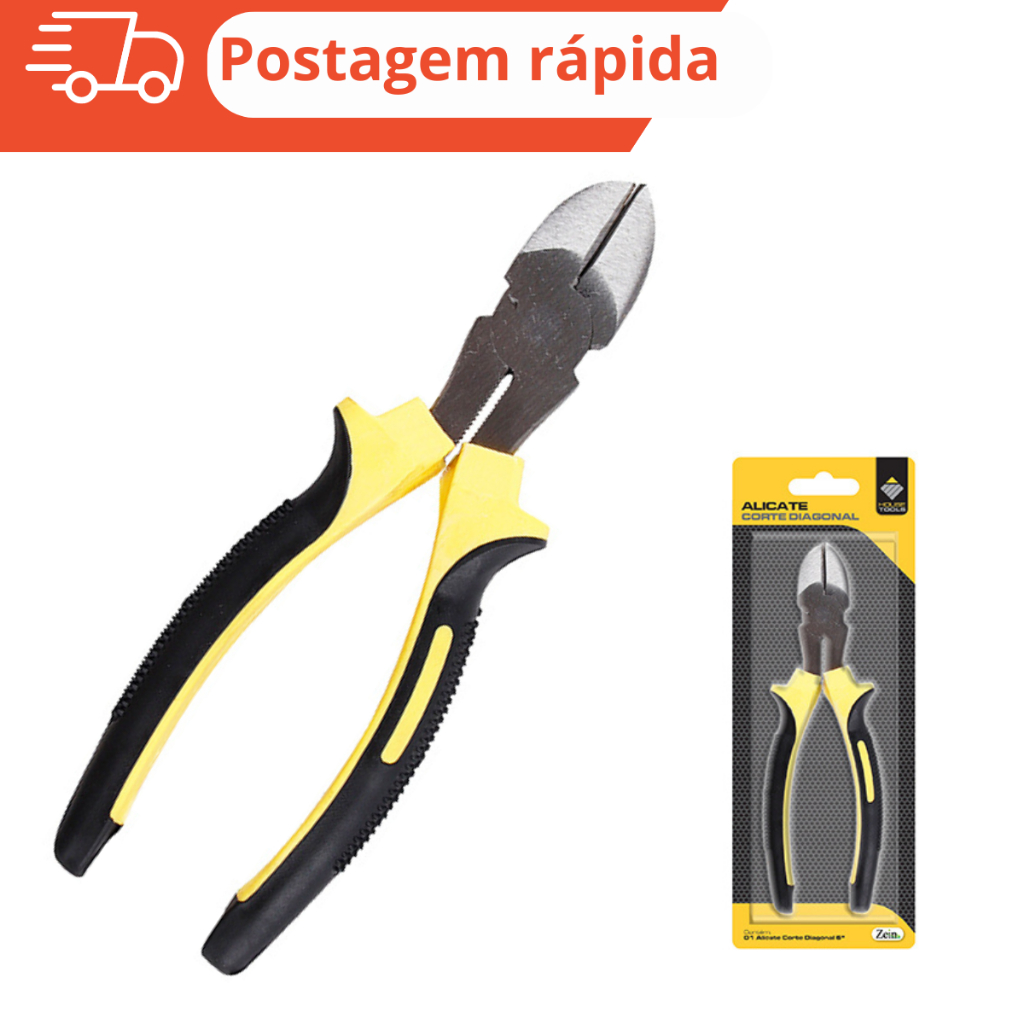 Alicate de corte diagonal de 6 polegadas cabo emborrachado | Shopee Brasil