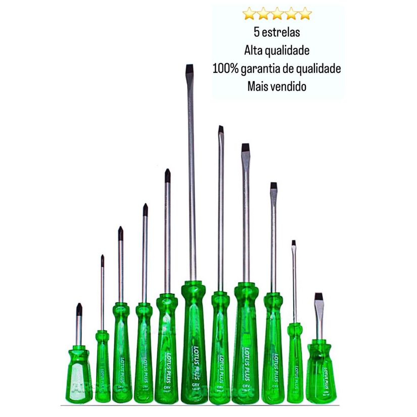 Jogo Chave De Fenda Phillips Profissional Imantado 11 Peças | Shopee Brasil