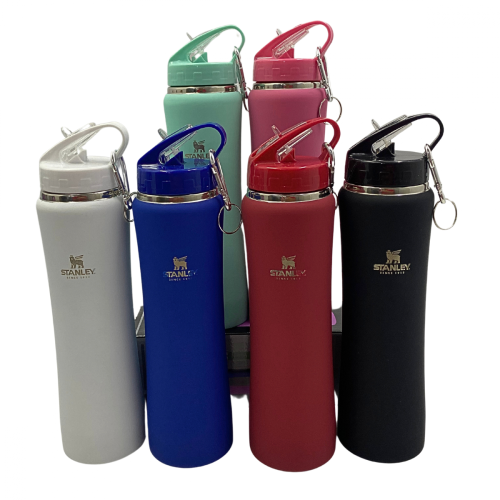 Garrafa Térmica Aço Inox Squeeze com Canudo 600 ml Logo da stanley para ...