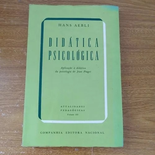 Livro Didática Psicológica - Hans Aebli | Shopee Brasil