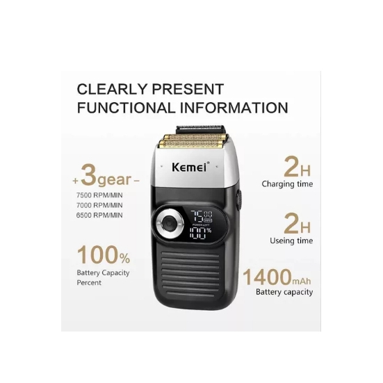 Maquina Kemei Km 2026 Shaver Sem Fio Bivolt Recarregável | Shopee Brasil