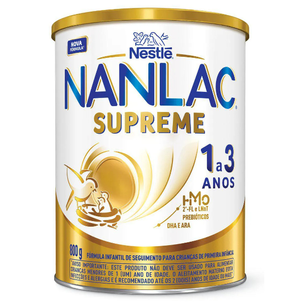 Fórmula Infantil NANLAC Supreme 1 a 3 anos 800g - Nestlé | Shopee Brasil
