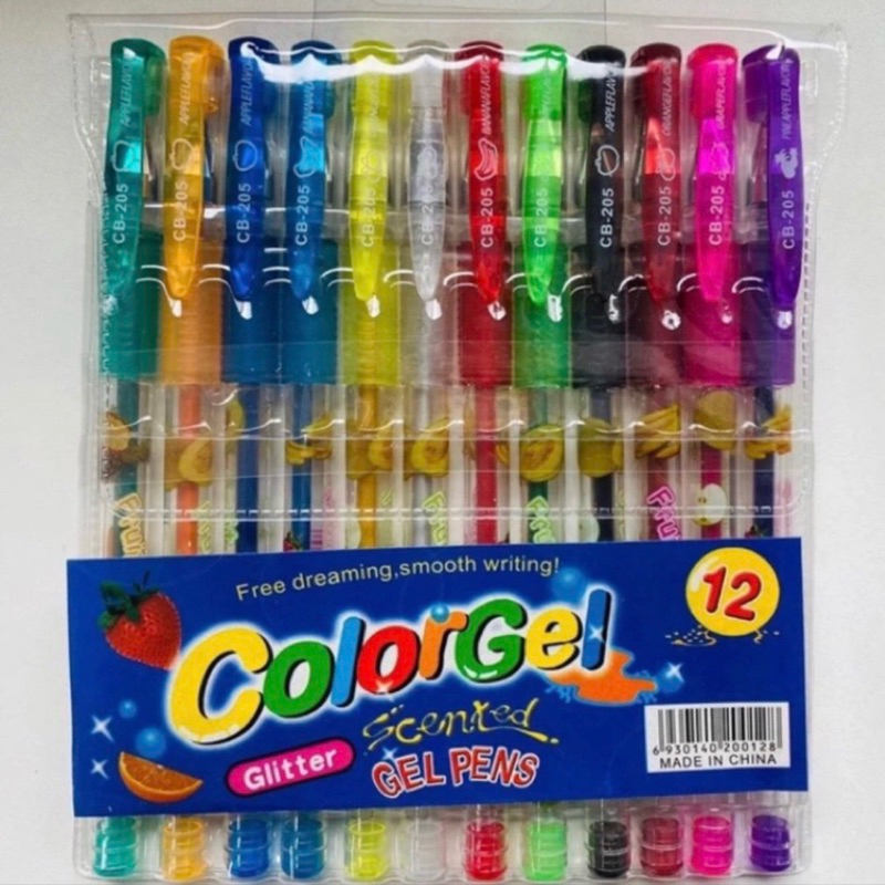 Kit 12 Canetas Canetinha com Cheiro Caneta em Gel com Glitter Diversas ...