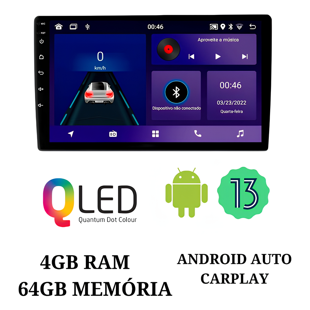 Central Multimidia 4gb 64gb Octacore Qled Android Auto Carplay + Molduras | Shopee Brasil