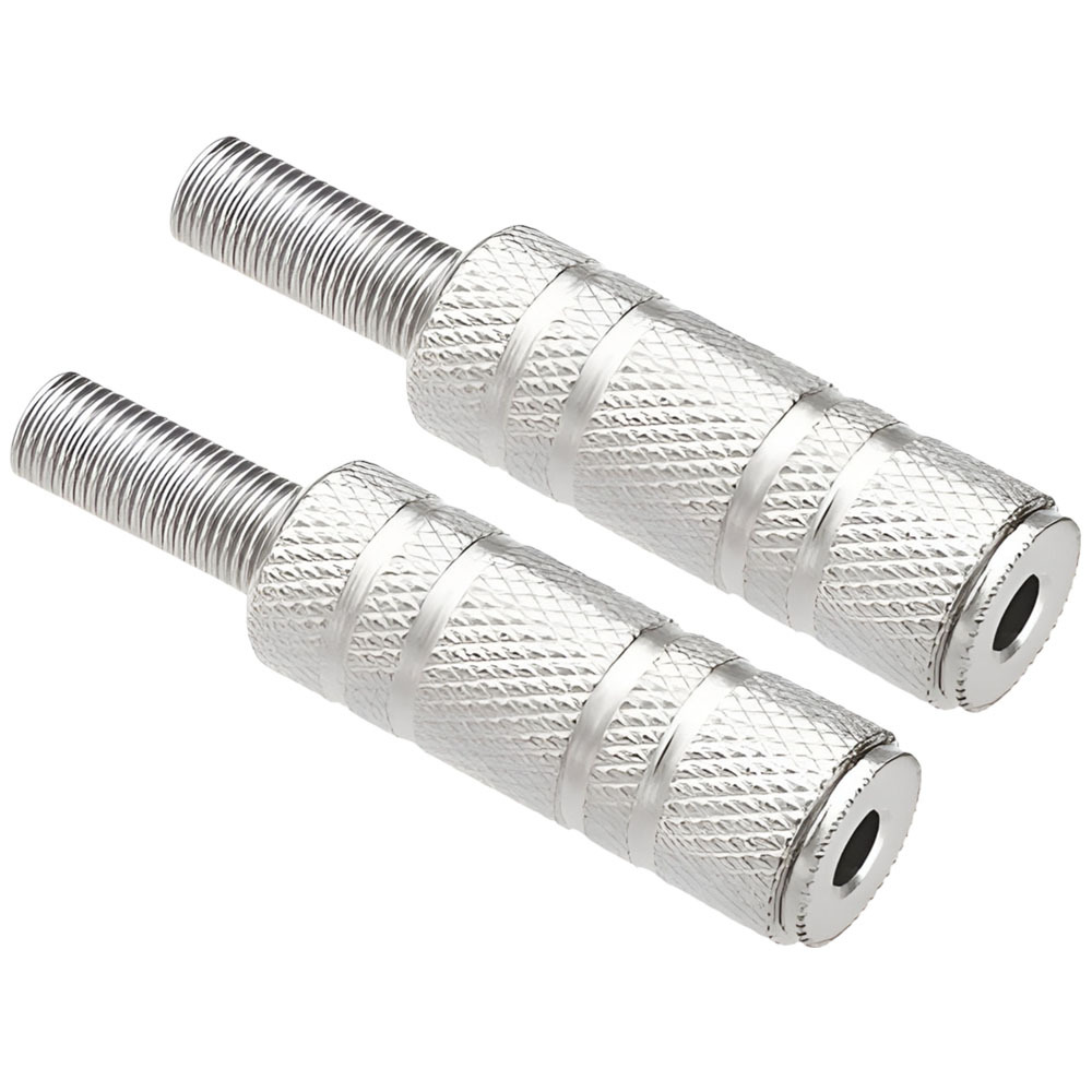 Kit 2 Plug Conector P2 Jack Femea Estereo Com Mola Prof. | Shopee Brasil