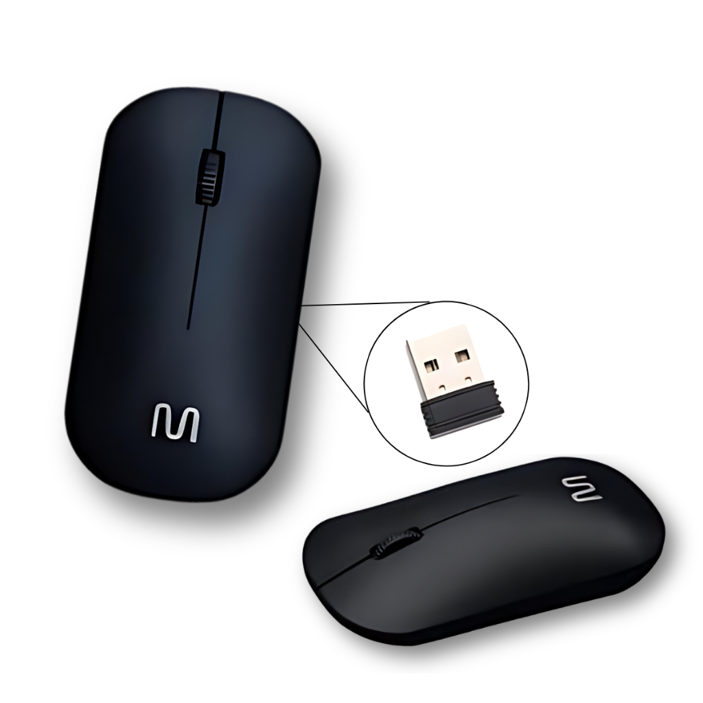 Mouse Sem Fio Slim Ultrafino Ergonômico Wireless 2.4Ghz Usb 1200 Dpi ...