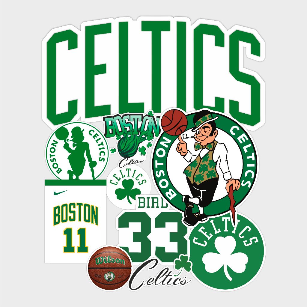Cartela de Adesivos (Sticker) Boston Celtics NBA - Alta Resolução ...