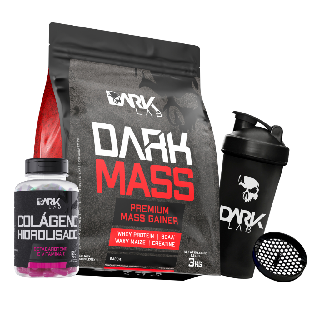 Kit Hipercalórico Dark Mass 3kg Mass + Colágeno Hidrolisado 120 ...