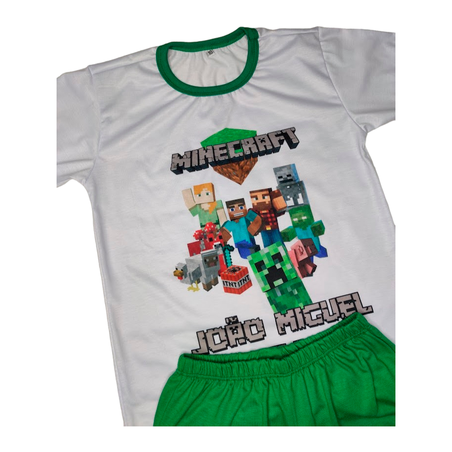 Pijama Minecraft, pijama infantil | Shopee Brasil