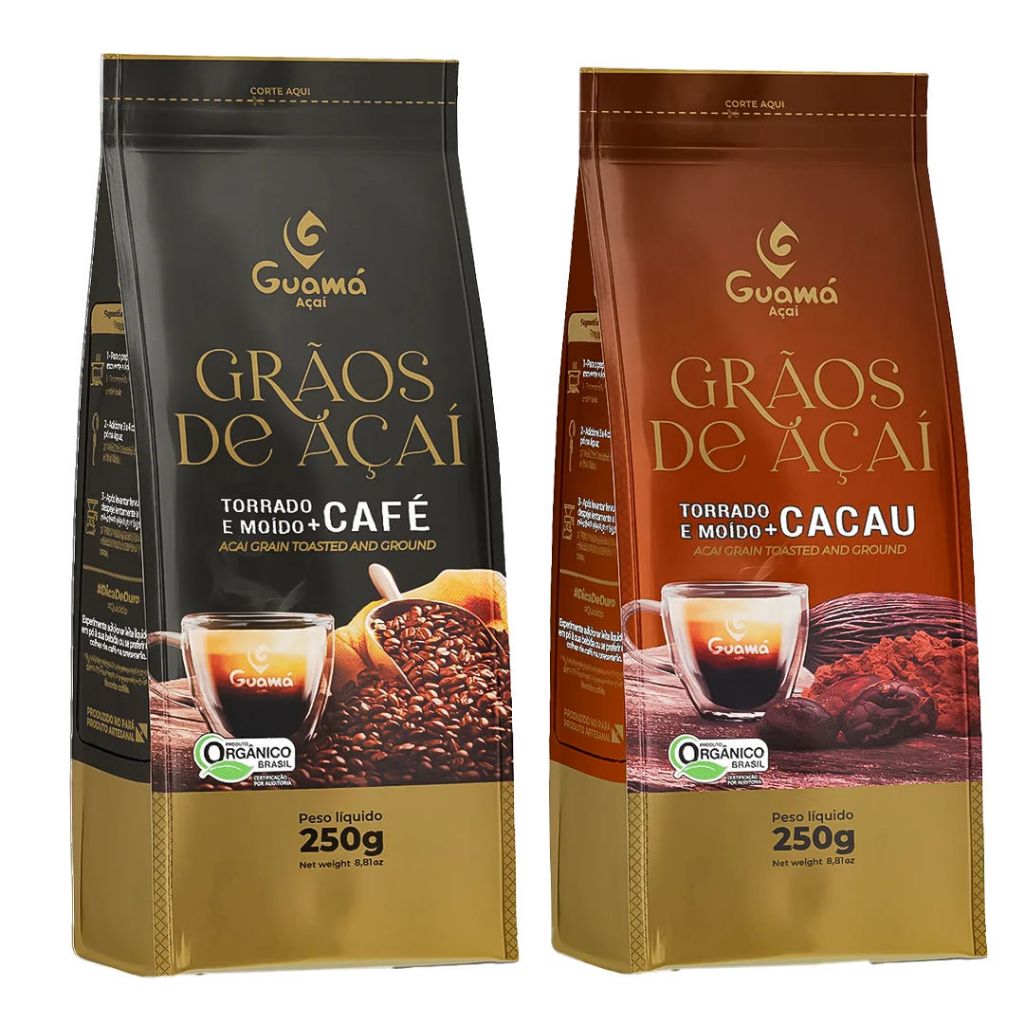 Kit com 2 Café de Açaí 250g Torrado e Moído + Café - Torrado e Moído ...