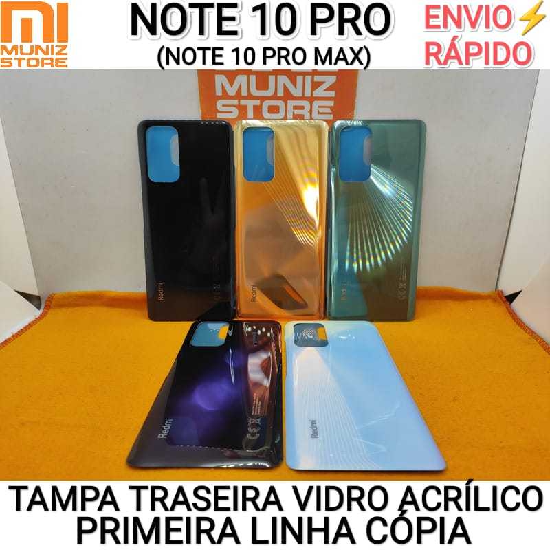 Tampa De Trás Redmi Note 10 Pro/ Max Vidro Capa 1° Linha Traseira Capa ...