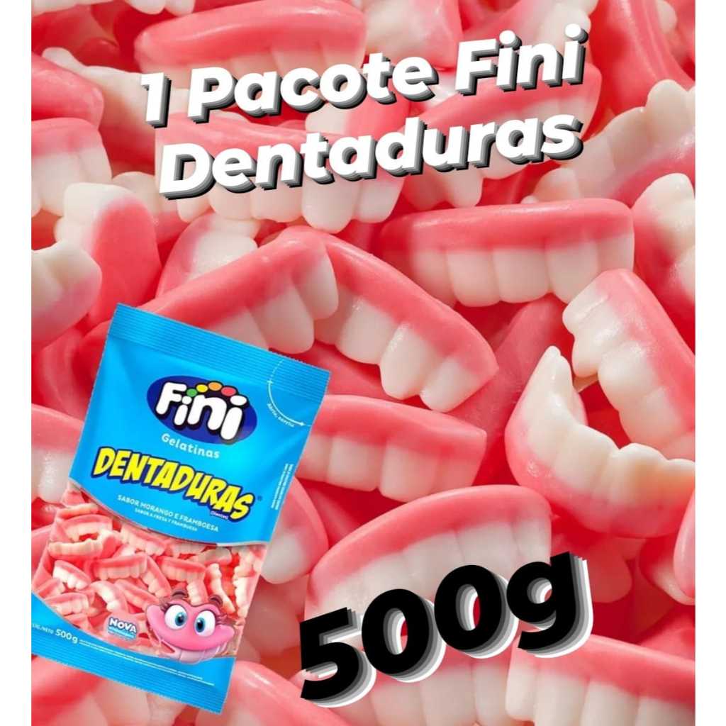 Fini Bala Gelatina Dentadura 500g Pacote | Shopee Brasil