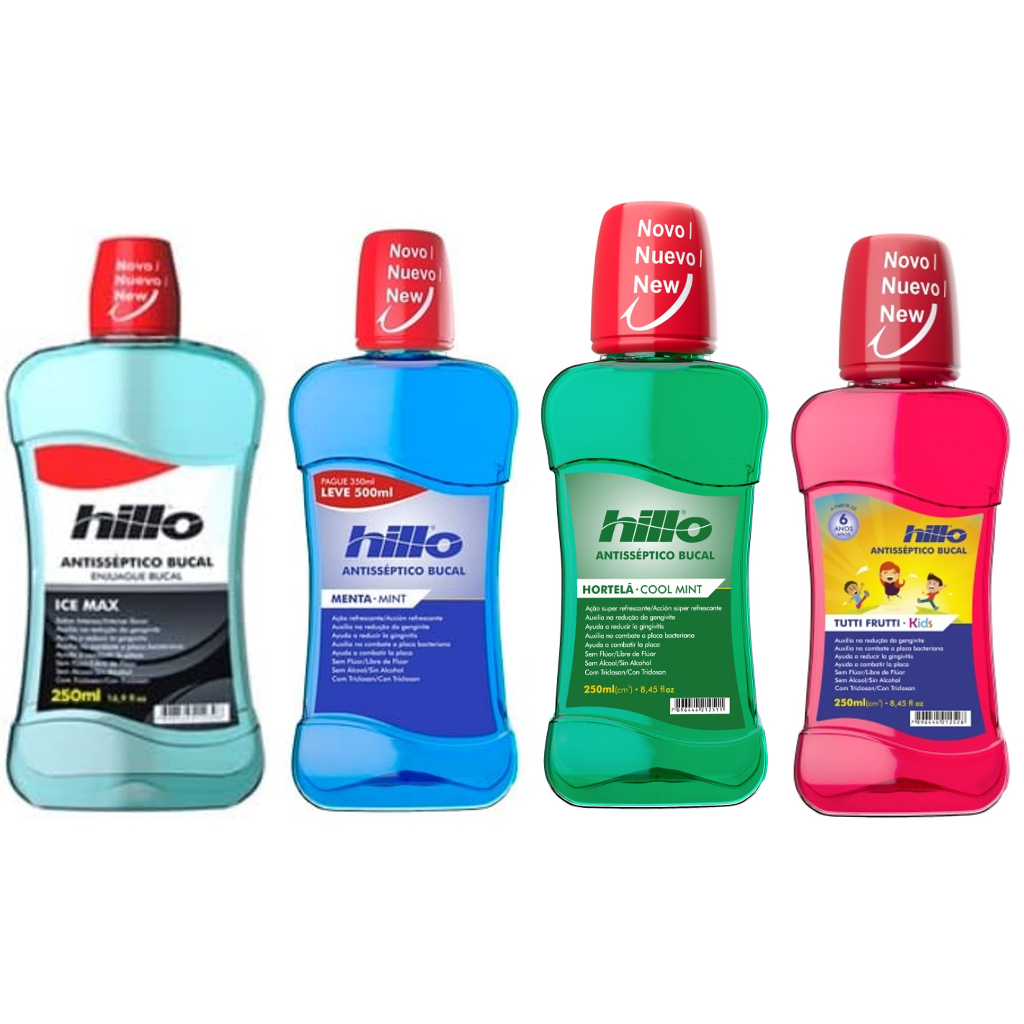 Enxaguante bucal HILLO- kit com 04 unidades de 250 ml cada - Escolher o ...