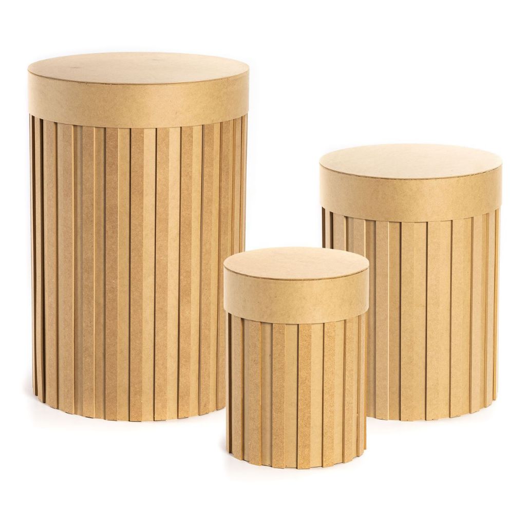Cilindro Reforçado em MDF Ripado Tampa Removivel Moderno Reforçado Kit ...