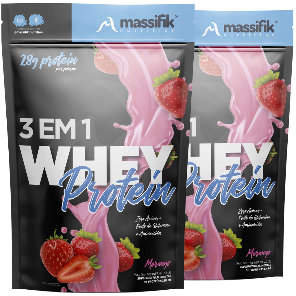 Kit 2 Whey Protein Hidrolisado Isolado Concentrado 3w 1k | Shopee Brasil