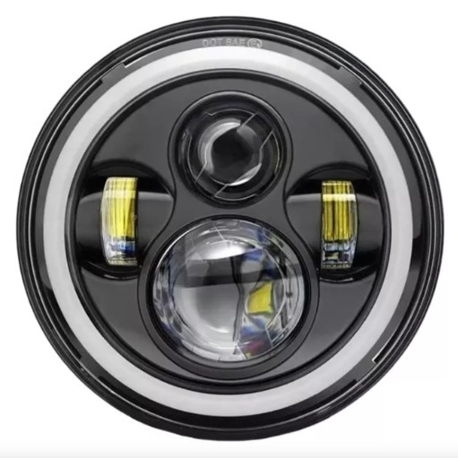 Farol Angel Eyes Led Jeep Troller Kombi Moto Fusca - Farol Led Redondo ...