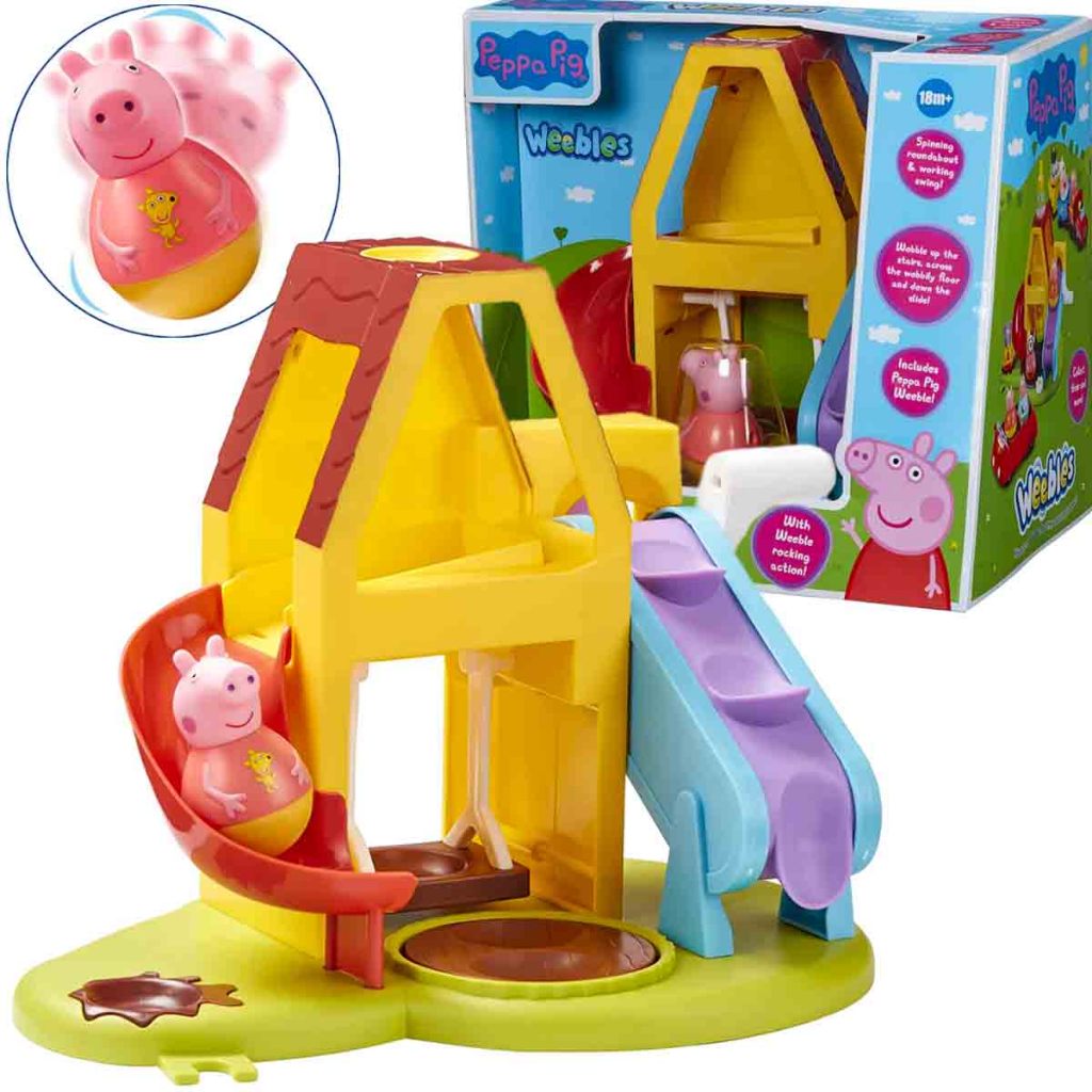 Mini Boneco Peppa Pig Weebles + Playset Casa de Diversão Playhouse ...