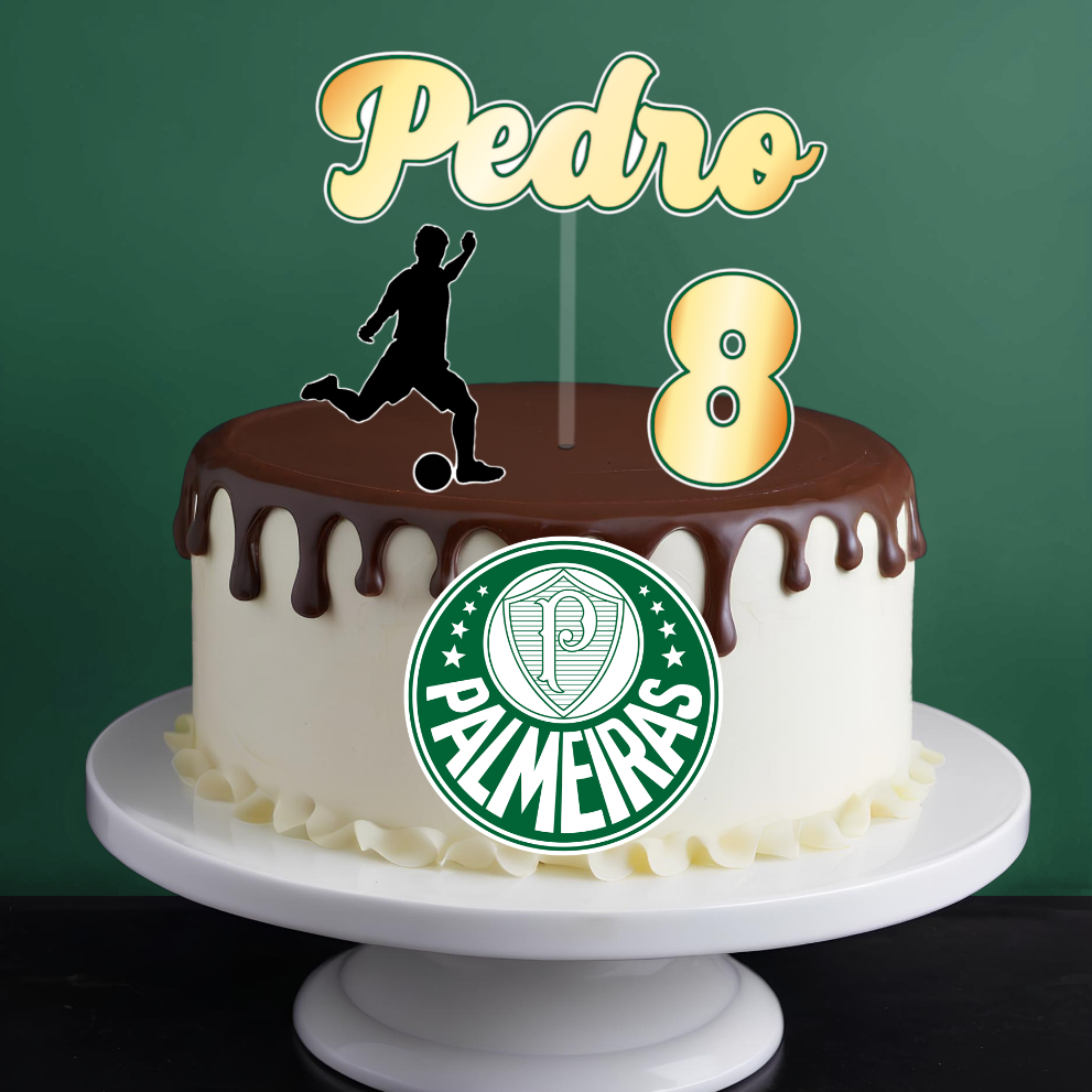 Topo De Bolo Time Palmeiras Topper Personalizado Masculino e Feminino ...