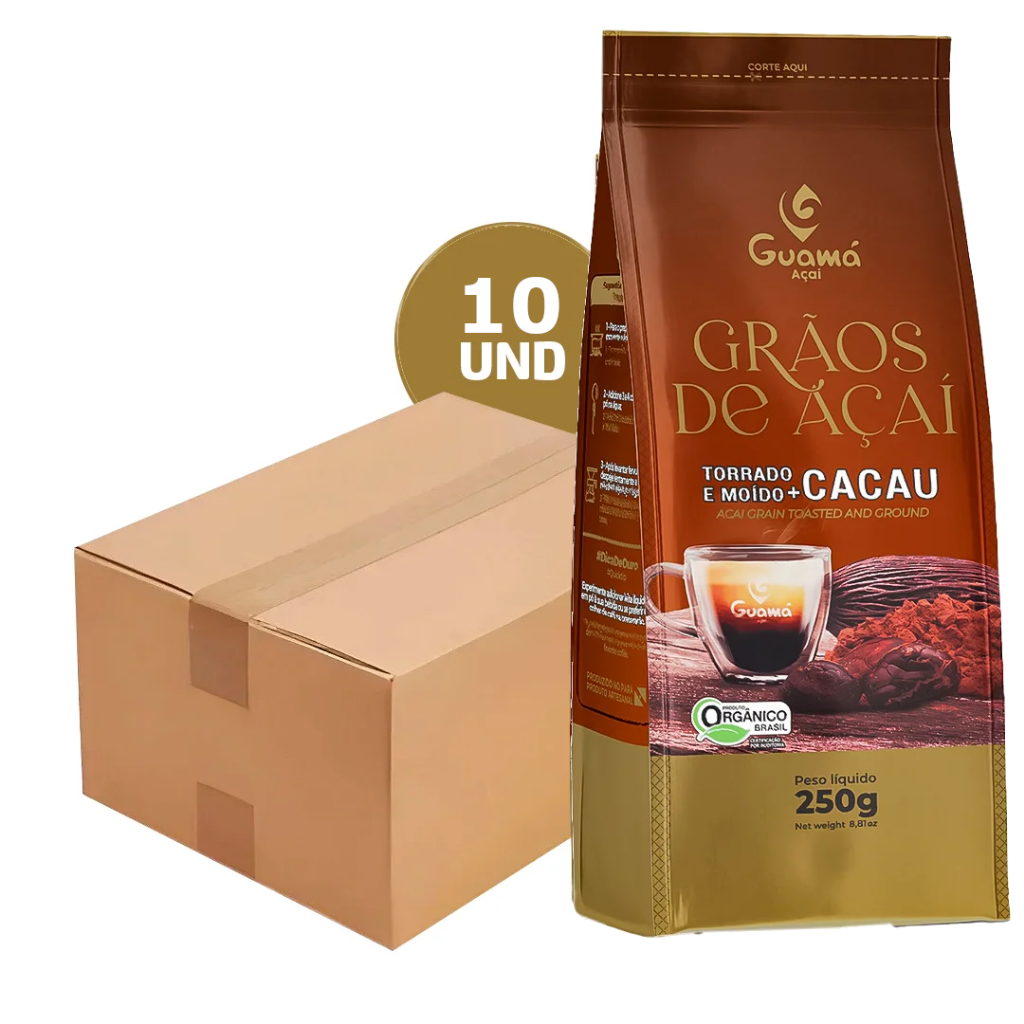 Café de Açaí da Amazônia 100% Orgânico Torrado e Moído + Cacau - 250g ...