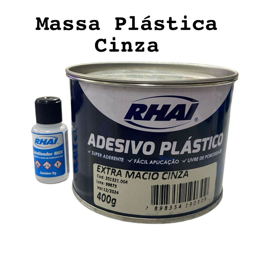Adesivo Plastico 400g Cinza e Branca Massa Plastica - RHAI | Shopee Brasil
