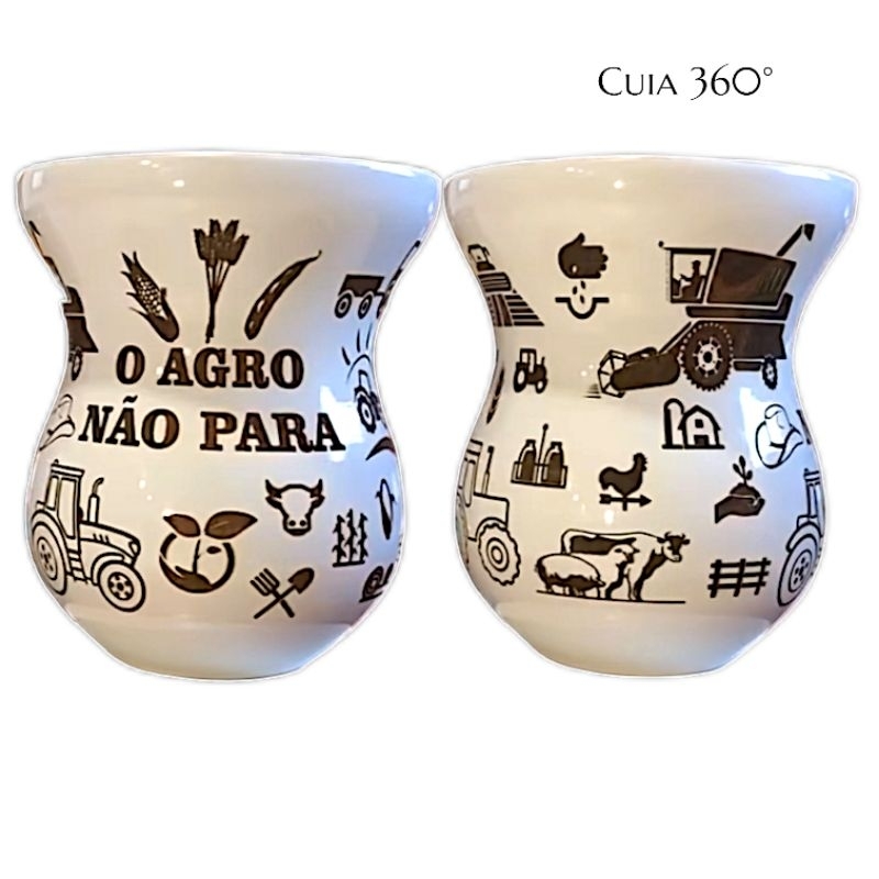 Cuia ( O AGRO NÃO PARA ) em madeira Gravada a laser 360° várias opções ...