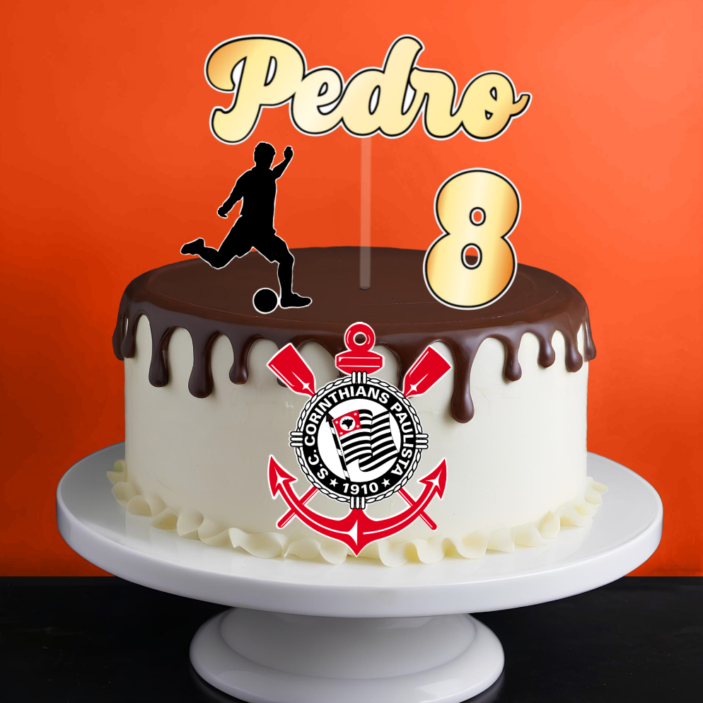 Topo De Bolo Corinthians Topper Personalizado Masculino e Feminino ...