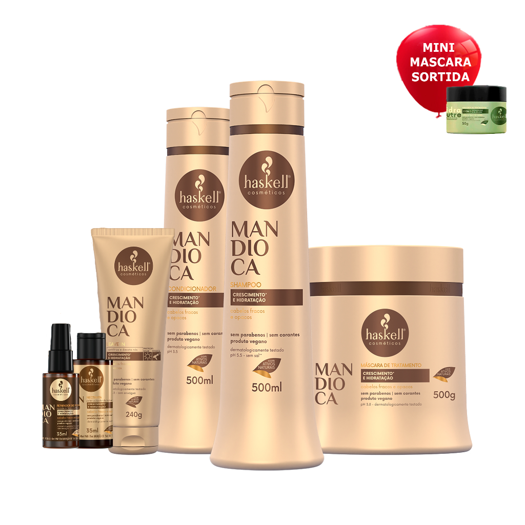 Kit Haskell Mandioca 500ml Completo | Shopee Brasil