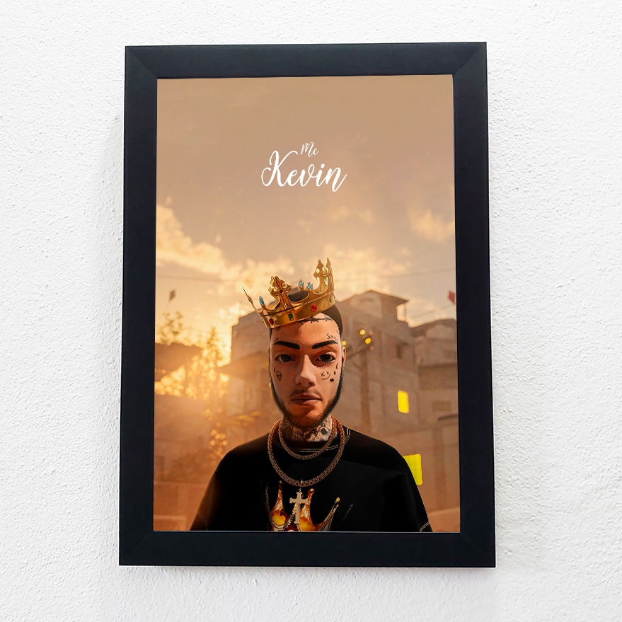 Quadro personalizado 20x30cm mc kevin funk moldura preta quadrinhos ...