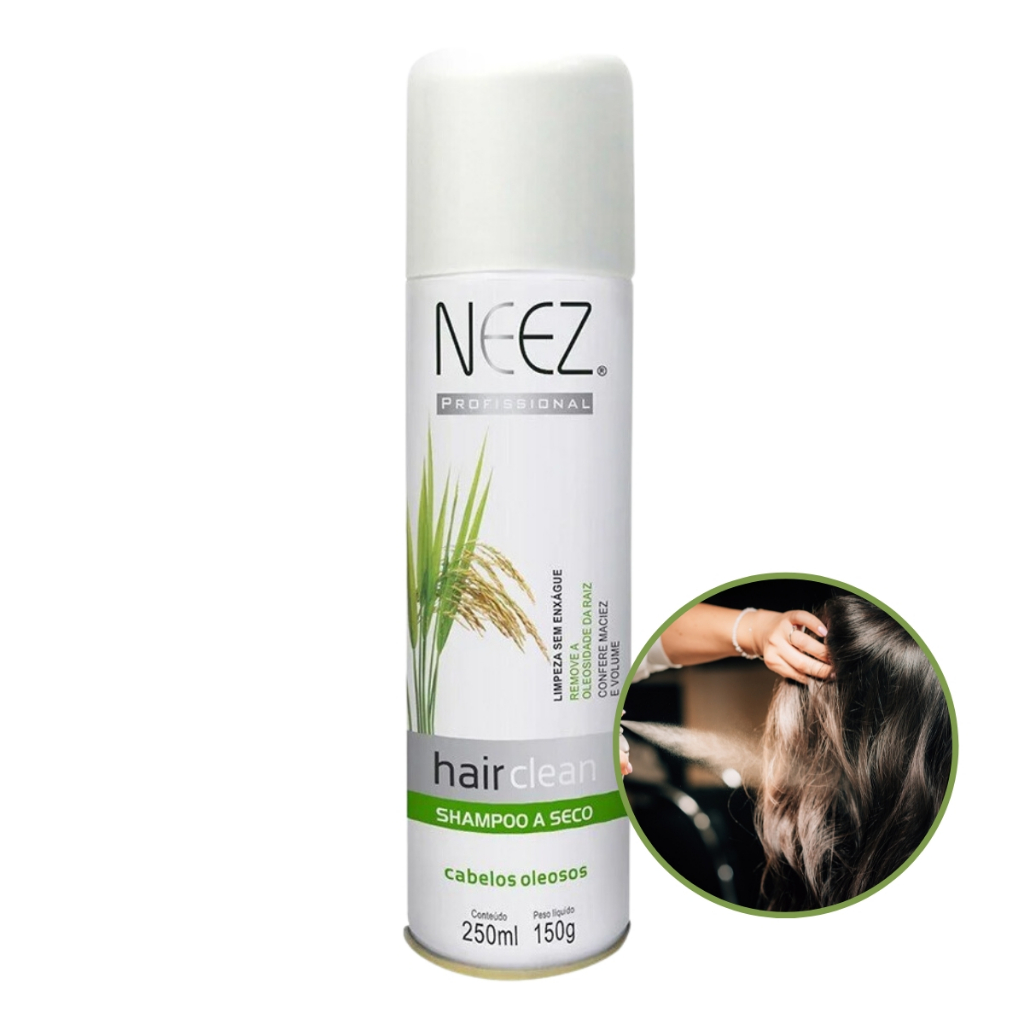 Shampoo a Seco Cabelos Oleosos Sem Enxague 250ml Spray Neez ...