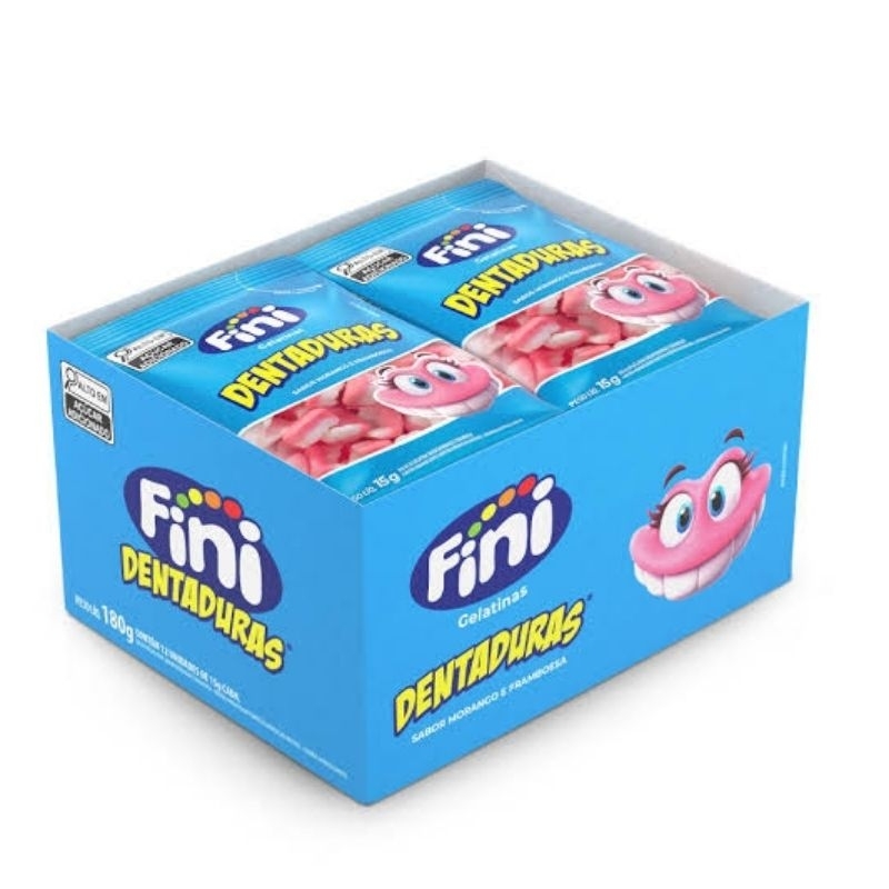 fini dentadura pacote 15gr com 12 unidades | Shopee Brasil