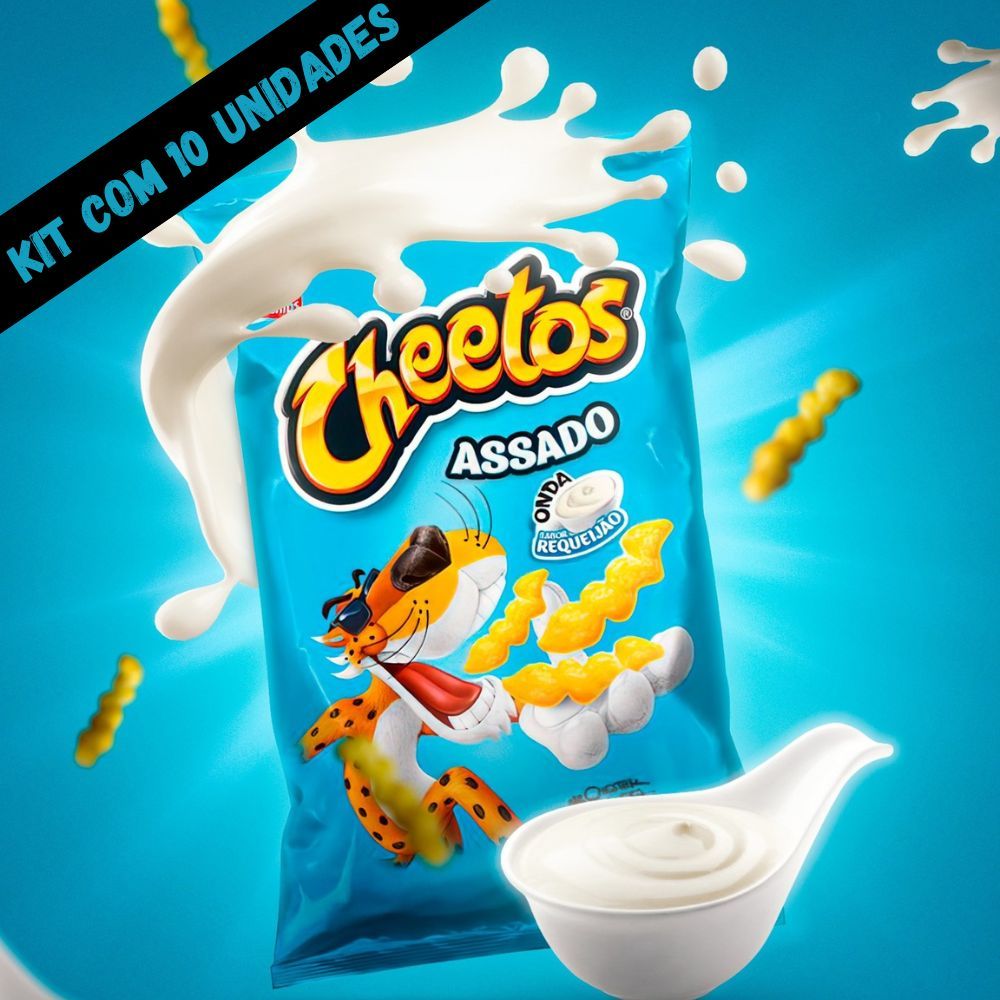 Kit com 10 Salgadinho Cheetos Requeijão 45g, 105g - Elma Chips | Shopee Brasil