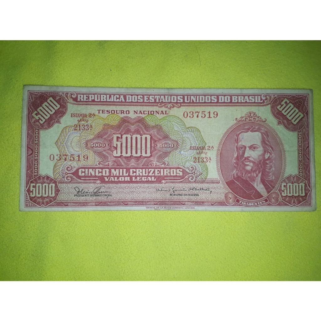 Cedula C 110 5000 Cruzeiros 1965 - MBC | Shopee Brasil