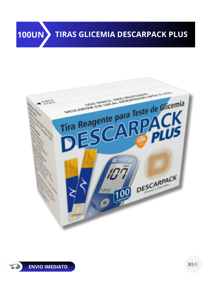 Tiras de Glicose Descarpack Plus C/100 Fitas Glicemia | Shopee Brasil