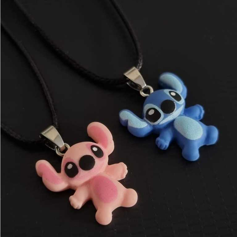 Colar Para Casal Stitch Best Friends Azul e Rosa | Shopee Brasil