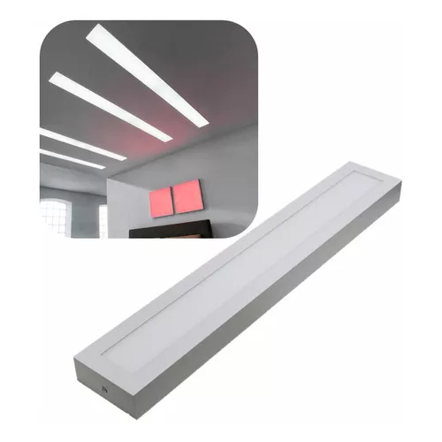 Painel Plafon Retangular Led 10x60 18w Sobrepor 3000k/4000k/6500k ...