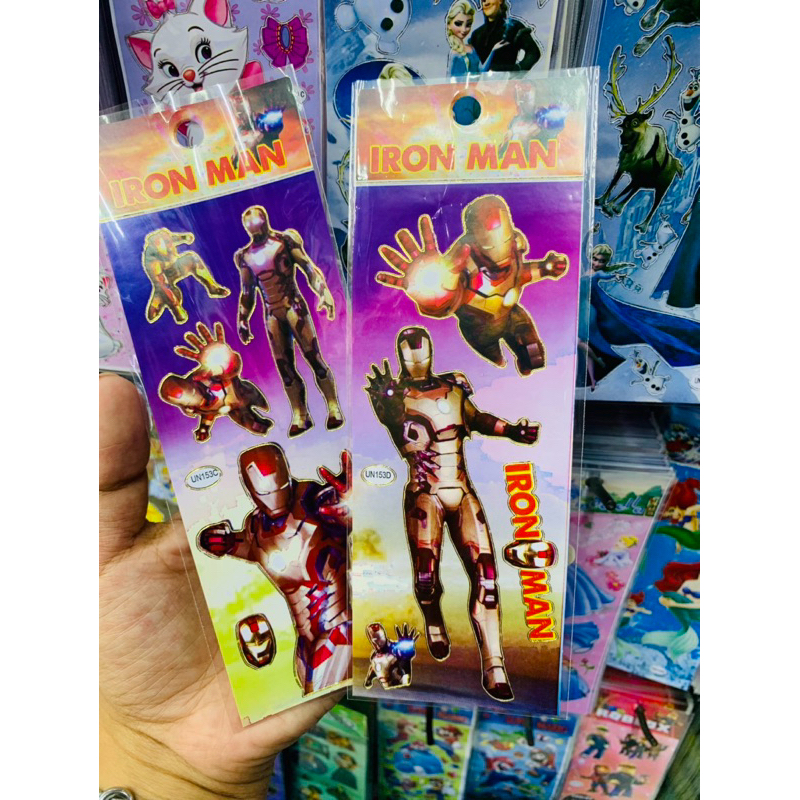 kit com 10/15 cartelas de adesivos do homem de ferro - sticker ...