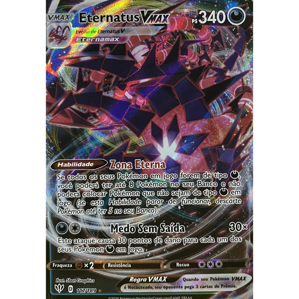 Carta Eternatus Vmax Coleção Escuridão Incandescente Pokemon TCG ...