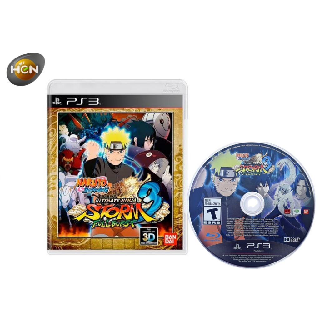 Naruto Shippuden Ultimate Ninja Storm 3 Full Burst PS3 Mídia física HEN ...