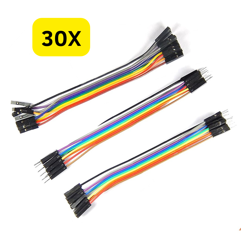 Kit Jumpers 30 unidades 10cm ou 20cm para Protoboard Arduino Raspberry ...