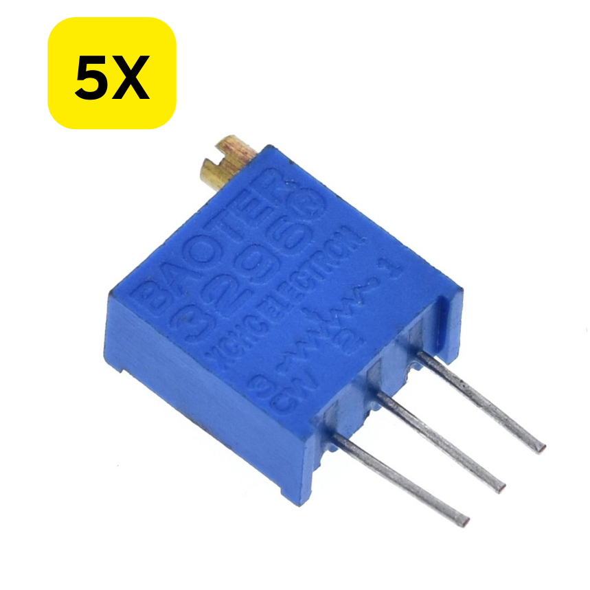 Kit 5x Trimpot 100k Multivoltas Mini Potenciômetro de Precisão Trimpot ...
