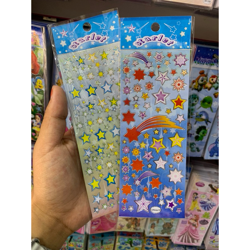 kit com 10/ 15 cartelas de adesivos de estrela - sticker - figurinhas ...