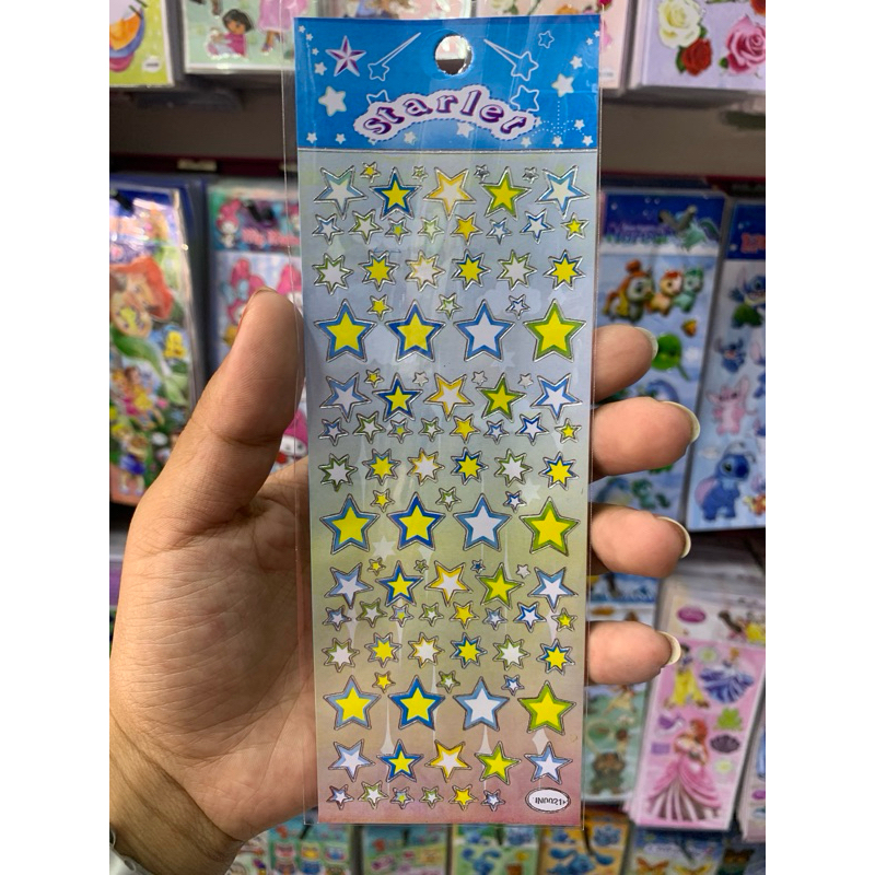 kit com 10/ 15 cartelas de adesivos de estrela - sticker - figurinhas ...