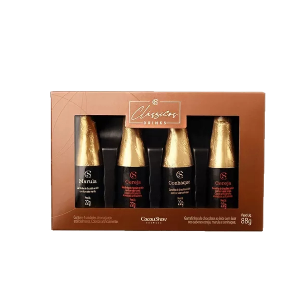 Caixa Clássicos Garrafinhas 88g Cacau Show Chocolate ao Leite com ... Caixa Clássicos Garrafinhas 88g Cacau Show Chocolate ao Leite com ...