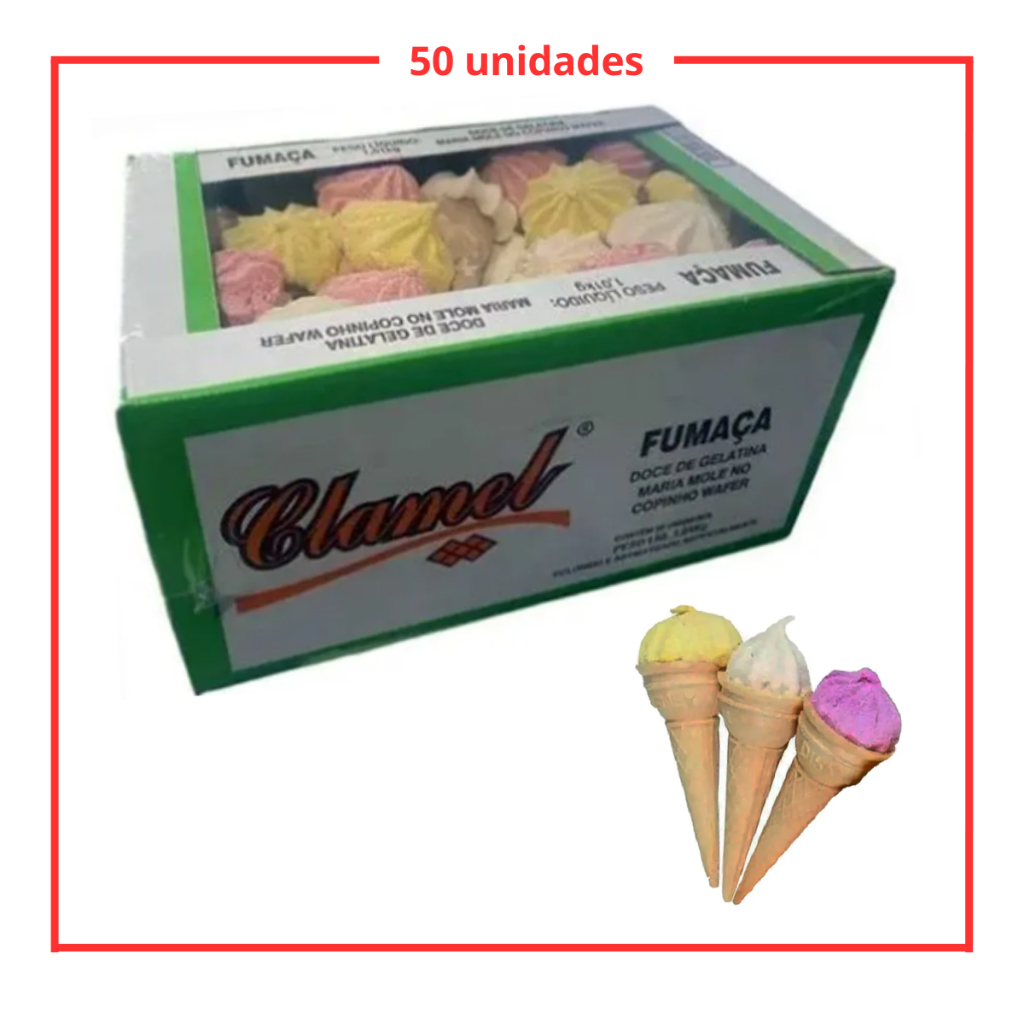 Doce Fumaça Maria Mole No Cone Clamel S/ Granulado C/50 unidades - 1,01 ...