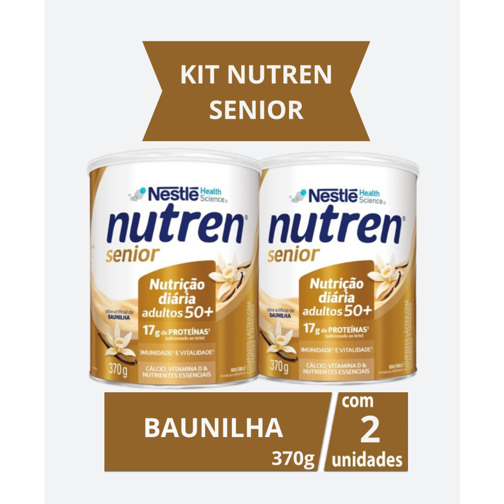 KIT com 2 Nutren Senior Baunilha 370g | Shopee Brasil
